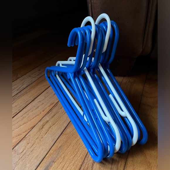 Other | Bundle Set Of 11 Hangers Little Kid Boygirl Blue And White ...